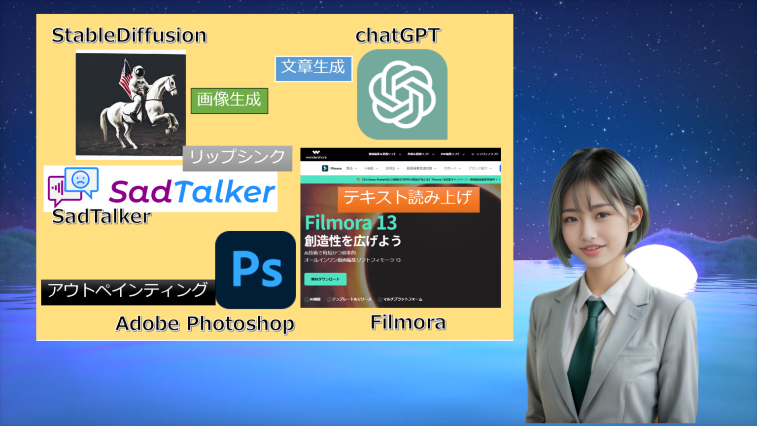 Sadtalker拡張機能でStable Diffusionで音声に合わせて会話する動画を作成 | 鷹の目週末プログラマー